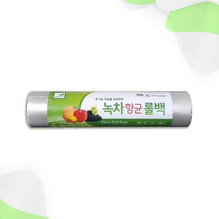 초록잎세상 녹차항균 위생 비닐 롤 백 봉지 200매대 홈플러스 택배배송