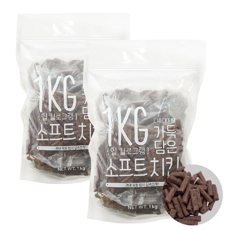 슈퍼츄 일킬로그램 가득 담은 소프트 치킨 져키 1kg X 2봉 강아지 대용량간식 홈플러스 택배배송