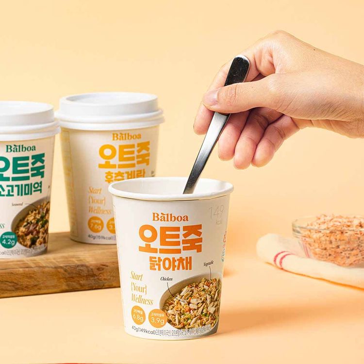 발보아 3분완성 슈퍼푸드 오트밀 죽 3개 닭야채 1개 후추계란1개 소고기미역1개 홈플러스 택배배송