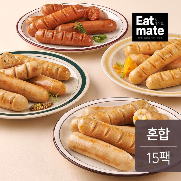잇메이트 닭가슴살 소시지 Wow 혼합 100g 15팩 홈플러스 택배배송