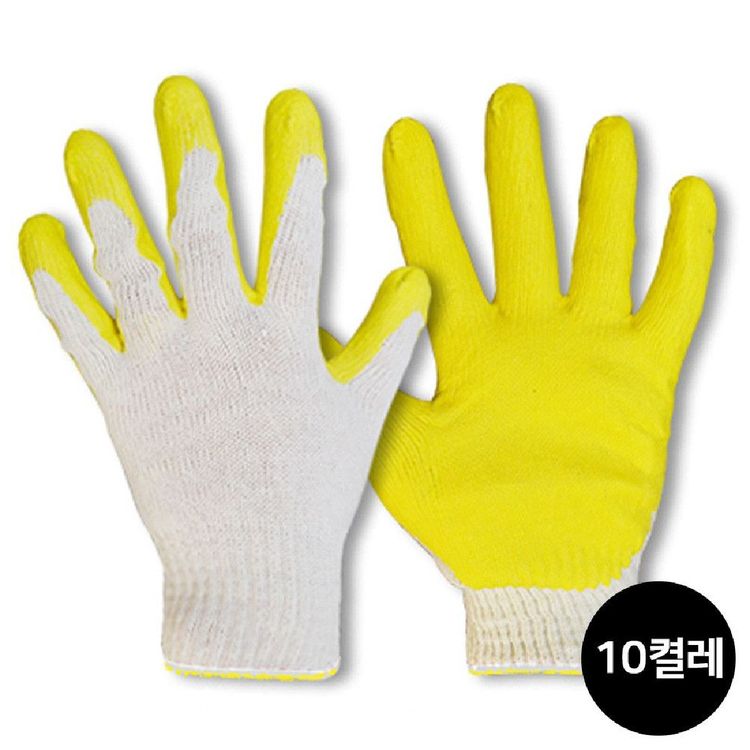 반코팅 장갑 노랑색 10g 10개 목장갑 코팅 작업 장갑 홈플러스 택배배송