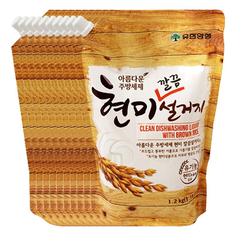 유한양행 현미 깔끔 설거지 주방세제 리필 12kg X 10개1박스 홈플러스 택배배송