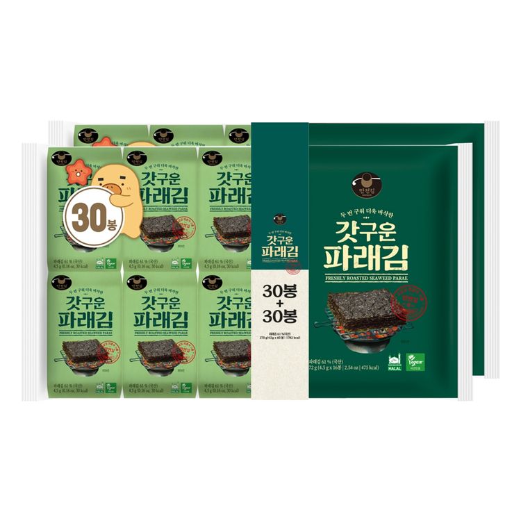 만전김 갓구운 파래김 도시락김 45g X 60봉 홈플러스 택배배송