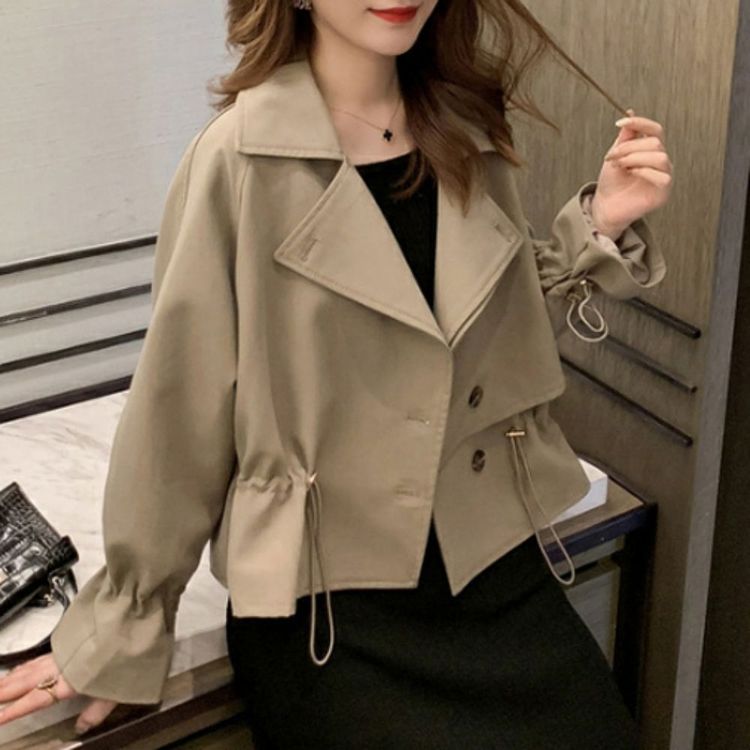 여자 숏 트렌치자켓 허리 셔링 포인트 캐주얼 정장 홈플러스 택배배송