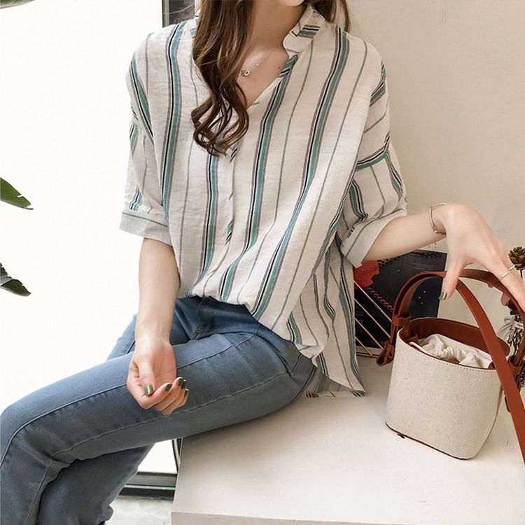 여성 실용적인 N6213a97732 여리 핏 데일리 셔츠 여름 슬림 블라우스 블루 홈플러스 택배배송