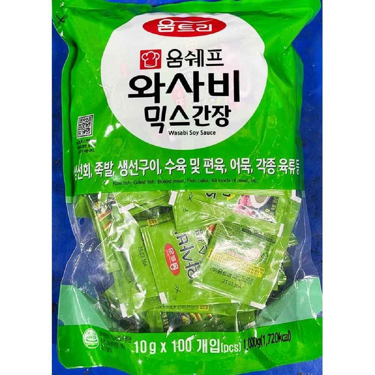 움트리 와사비 믹스 간장 10g X100개 1kg 수육간장 간장 회간장소스 와사비간장 간장 홈플러스 택배배송