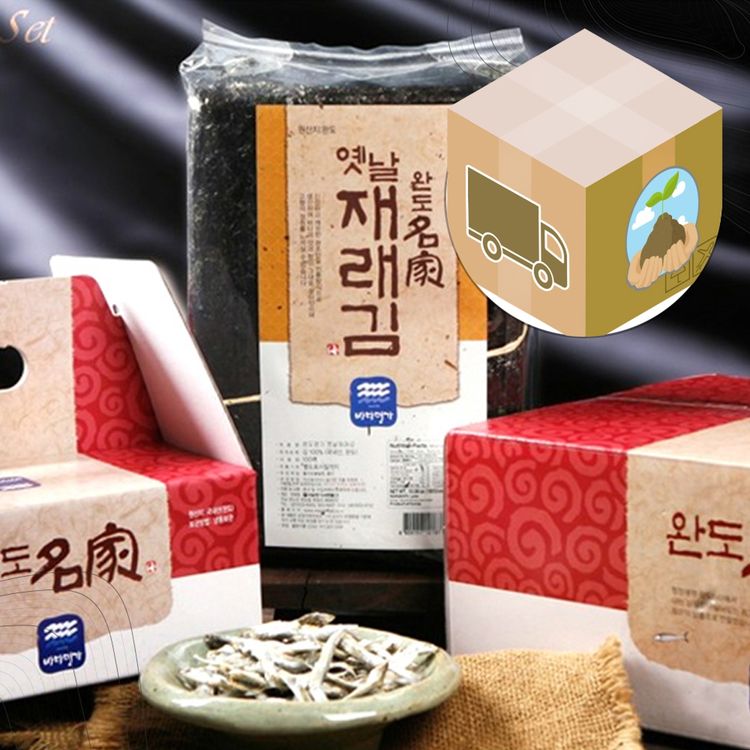 국산 대멸치 지주식 재래 김 2종 선물세트 완도명가 홈플러스 택배배송