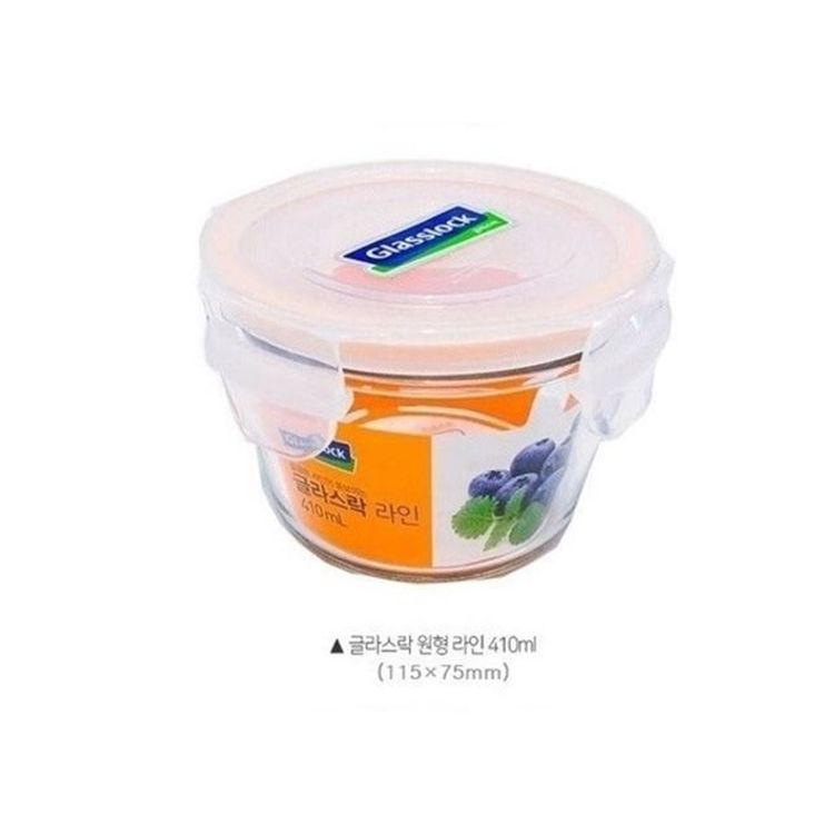 글라스락 실용적인 N6143b2efff 밀폐용기 유리반찬통 원형 2호 410ml 홈플러스 택배배송
