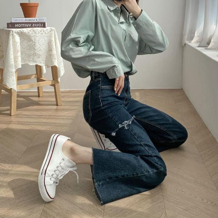여자 컷아웃 세미와이드 부츠컷 스판 청바지 홈플러스 택배배송