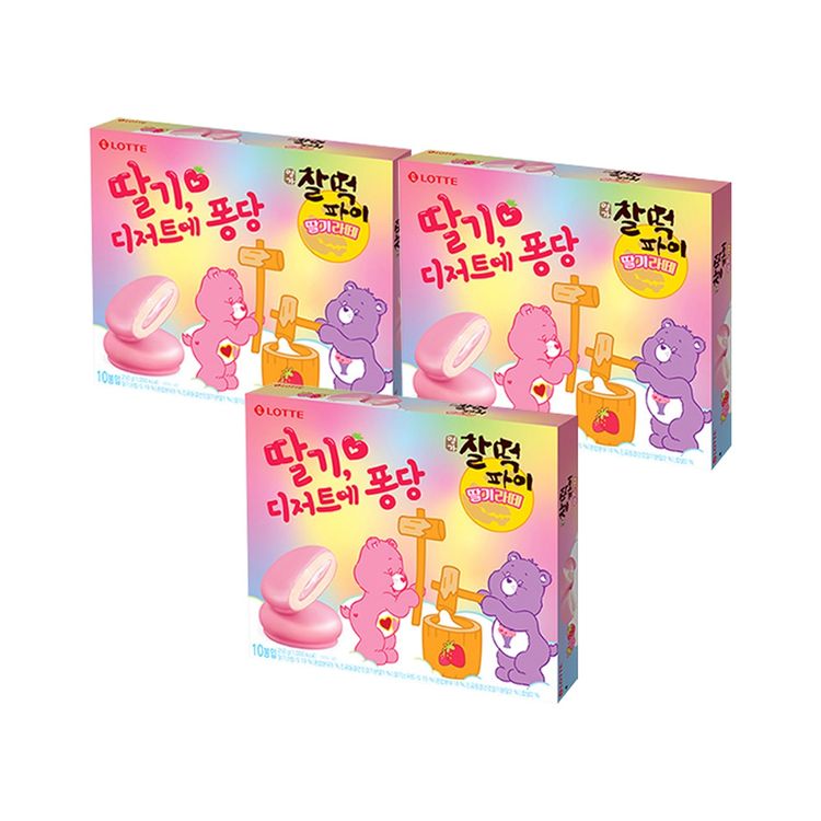 케어베어x찰떡파이 딸기라떼250g X3개 홈플러스 택배배송