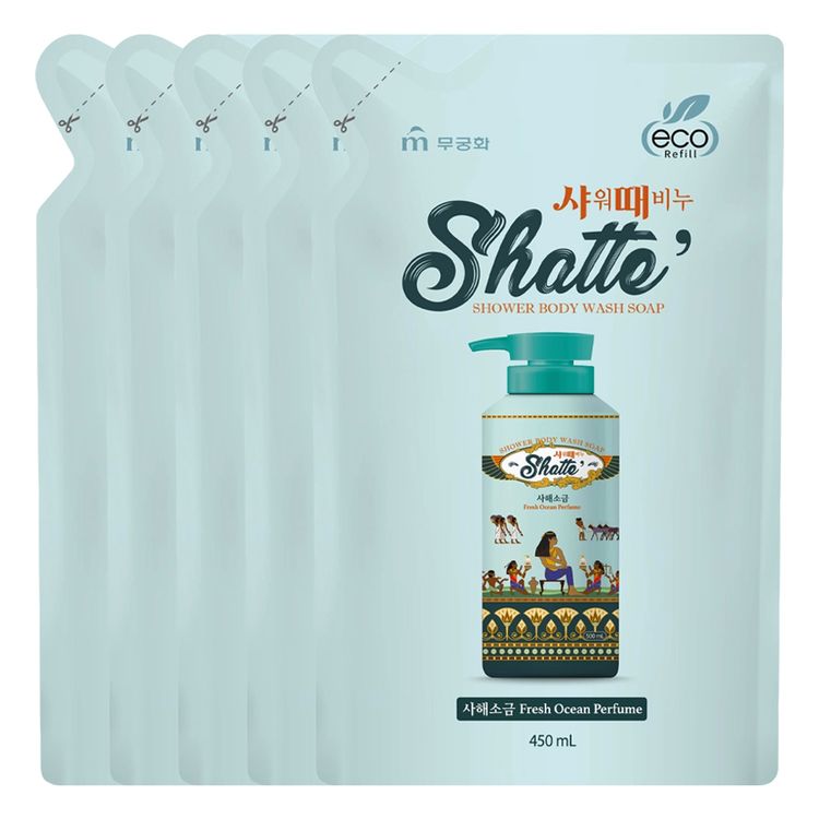 무궁화 샤워때비누 사해소금 바디솝 리필 450ml X 5개 홈플러스 택배배송