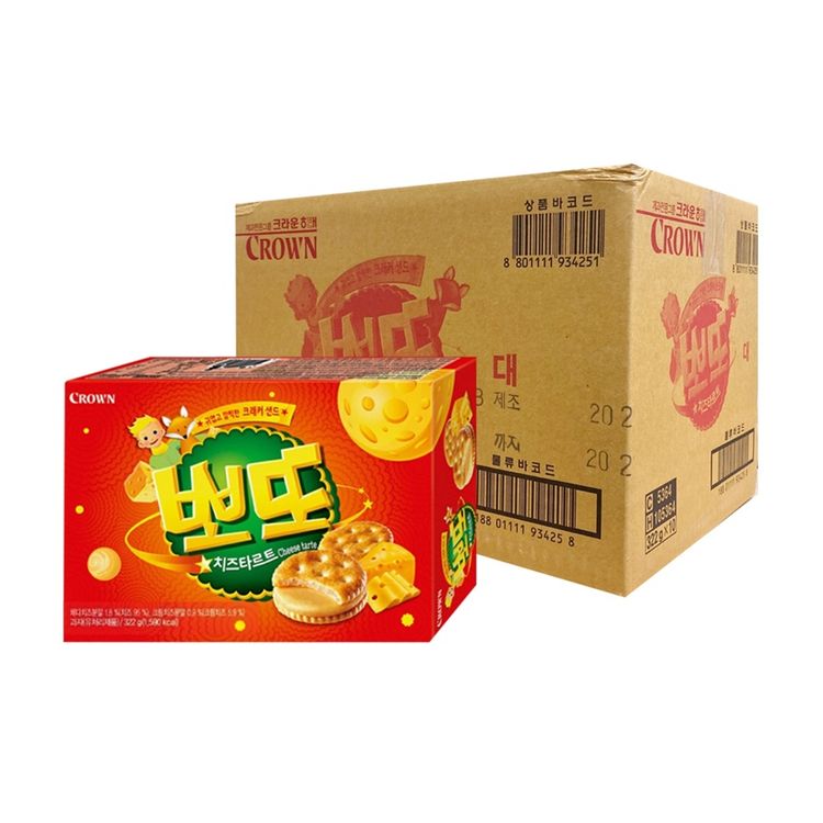 더반 크라운제과 뽀또 치즈타르트322g X 10곽1박스 홈플러스 택배배송