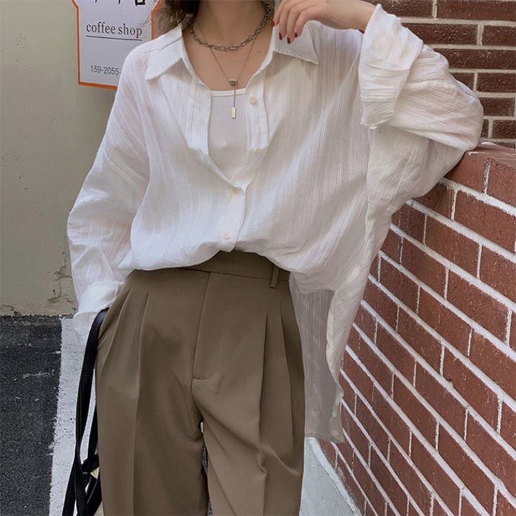여자 루즈핏 시스루 여리핏 여친룩 스트라이프 셔츠 홈플러스 택배배송