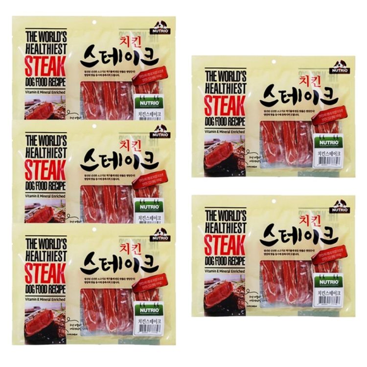 강아지육포간식 강아지 치킨 스테이크 300g 5p 애견 영양 육포 간식 홈플러스 택배배송