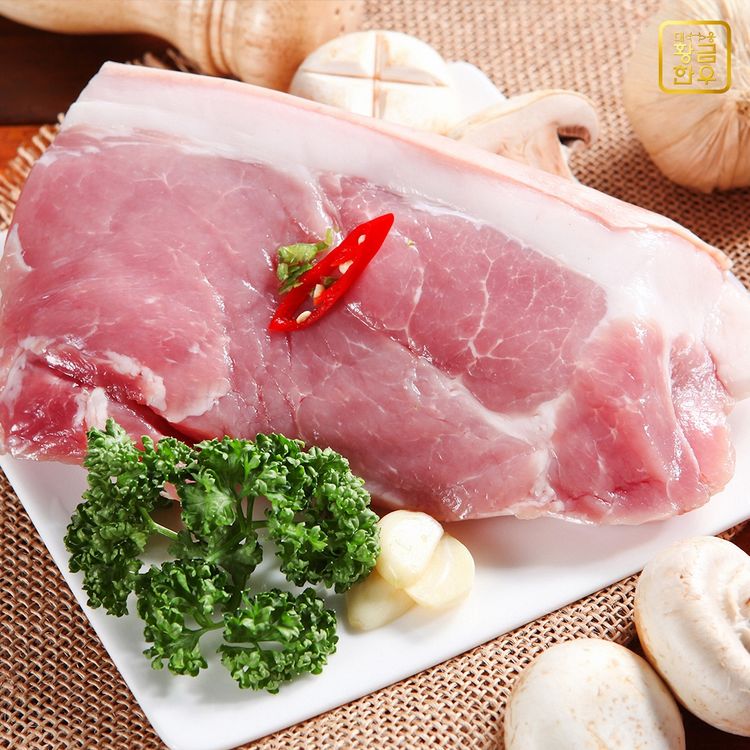 황금한우 지리산 산청흑돼지 뒷다리 왕소금구이용 1kg 홈플러스 택배배송