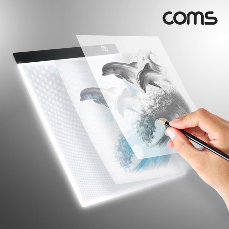 프리전트 Coms Usb Led 라이트 박스 A4규격 휴대용 소형 3단 밝기조절 원터치 라 홈플러스 택배배송