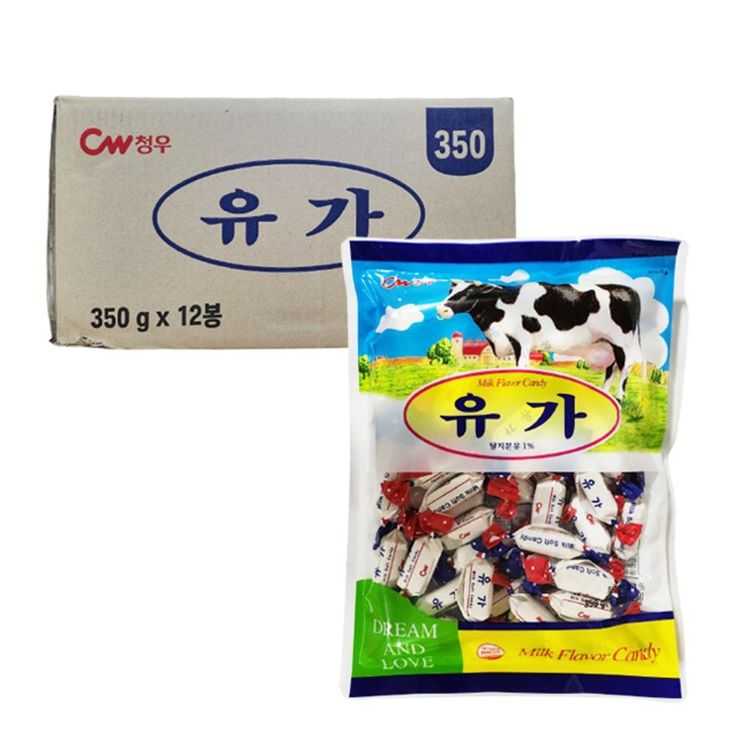 청우 유가 350g 12개 1박스 부드러운 사탕 캔디 간식 홈플러스 택배배송