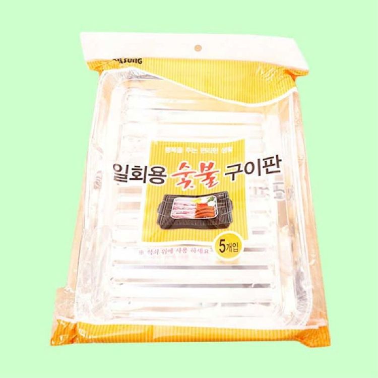 일회용 숯불구이판 5입 캠핑 야외용 바베큐 구이팬 홈플러스 택배배송