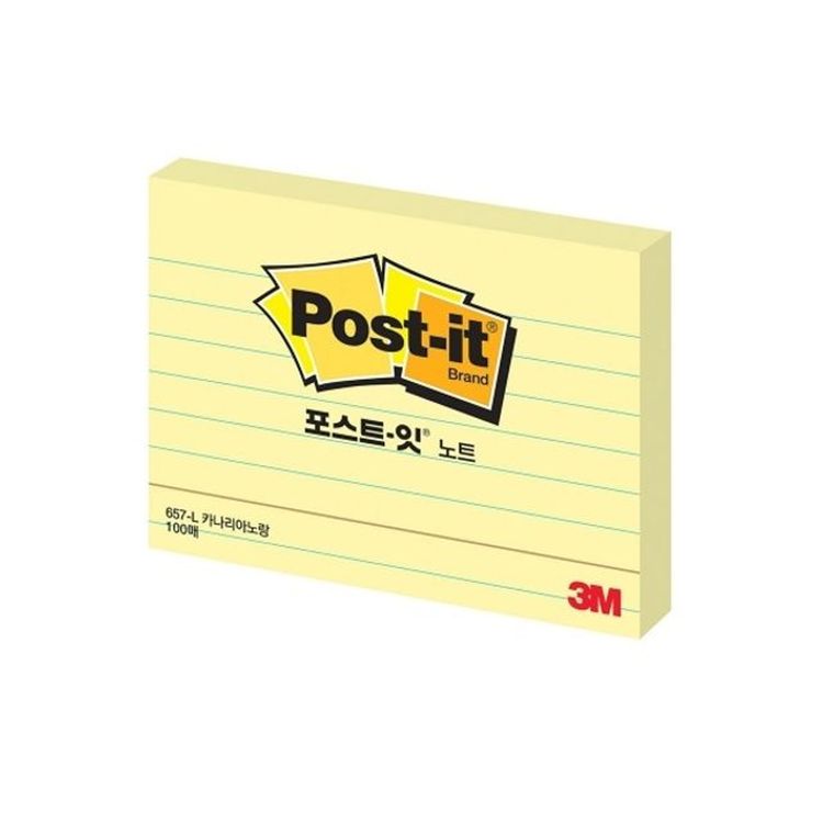 포스트잇 실용적인 N622398d8d8 점착식 노트 메모지1패드라인노트 노랑3m 홈플러스 택배배송