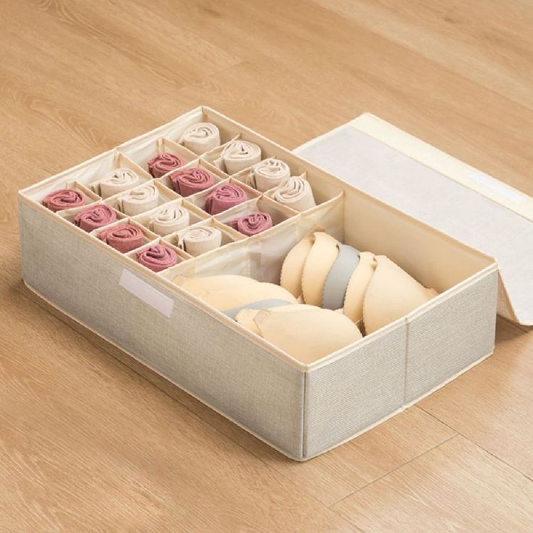 린넨 덮개형 속옷정리함17칸 베이지 홈플러스 택배배송