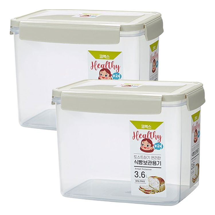 코멕스 토스트하기 편리한 식빵보관용기 36l X 2개 홈플러스 택배배송