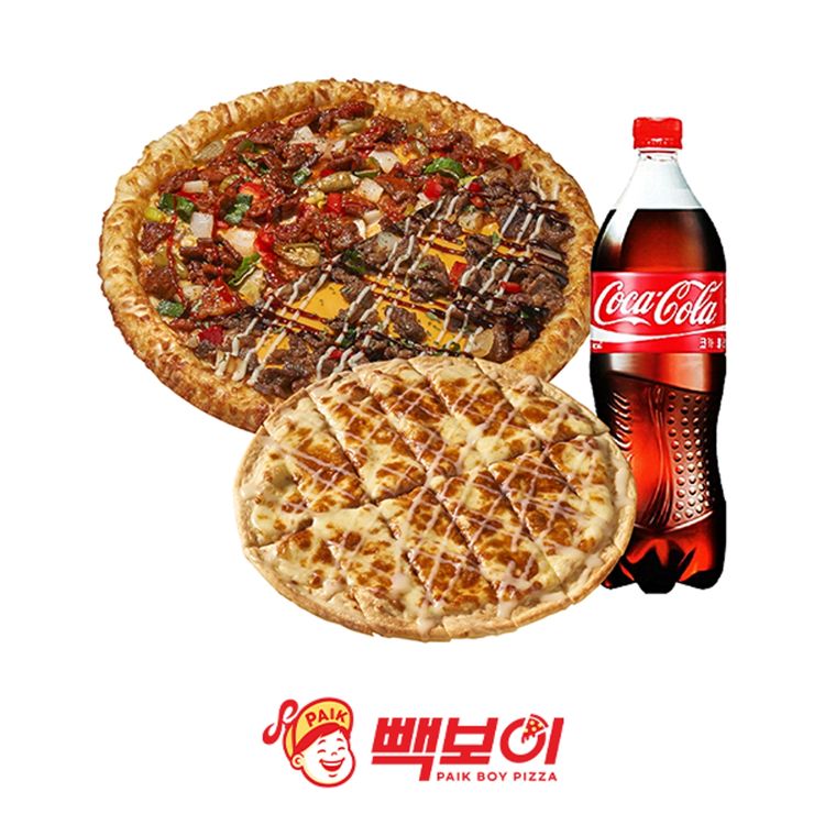 빽보이피자 열탄불고기 피자반 필리치즈불고기 피자반 L 빽보이연유스틱 콜라 홈플러스 택배배송