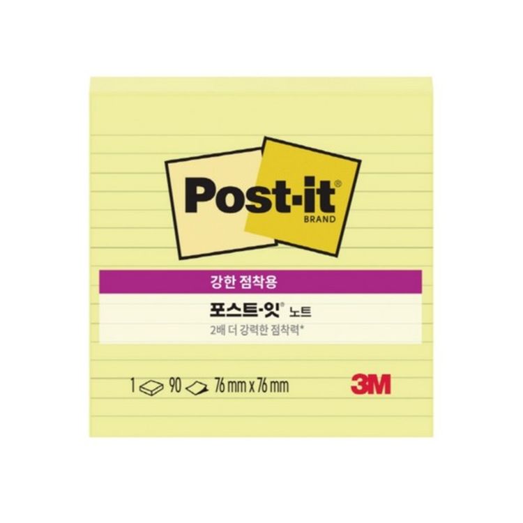 3m 포스트잇 강한점착용 노트 654 L 노랑 라인 홈플러스 택배배송