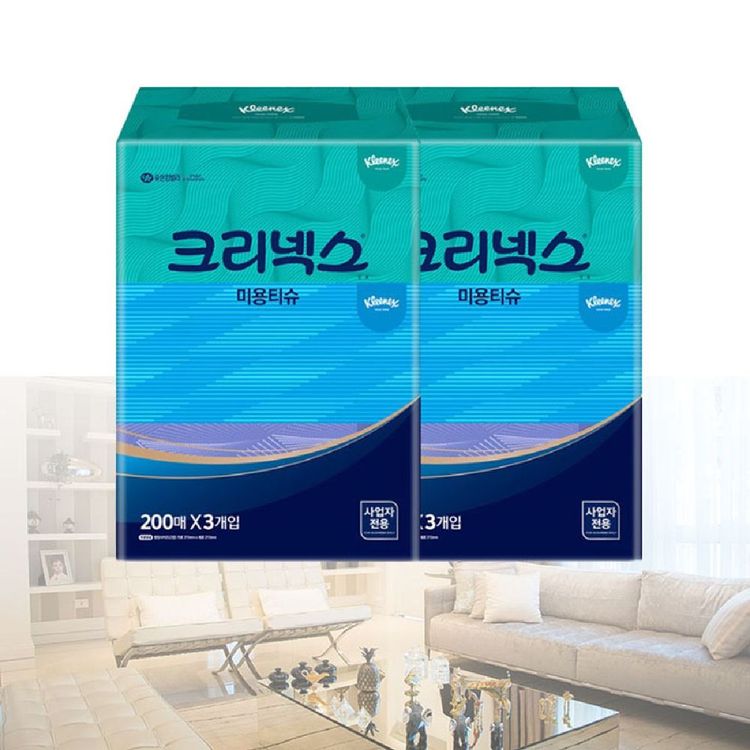 갑티슈 정사각 각휴지 미용티슈 콤비 200매 6팩 홈플러스 택배배송