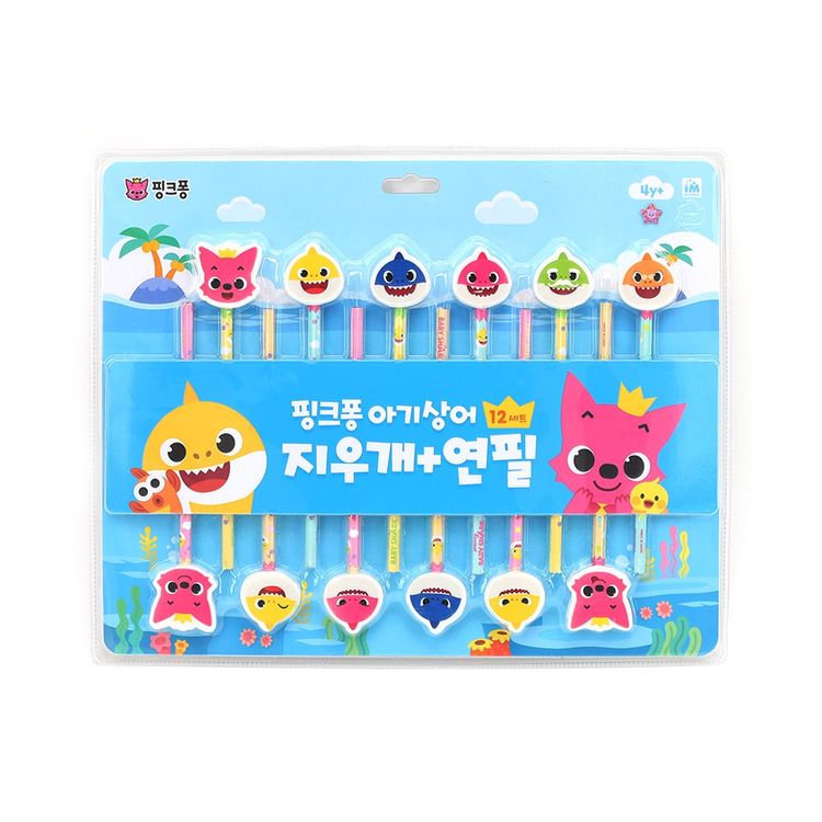 핑크퐁 아기상어 지우개연필 12본1세트핑크퐁문구세트 홈플러스 택배배송