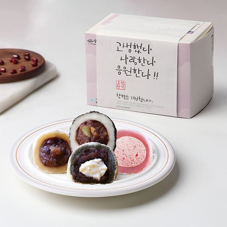 합격소망 찹쌀떡 합격기원 선물세트 딸기크림치즈팥호박밤흑임자견과 60g X 4개 홈플러스 택배배송