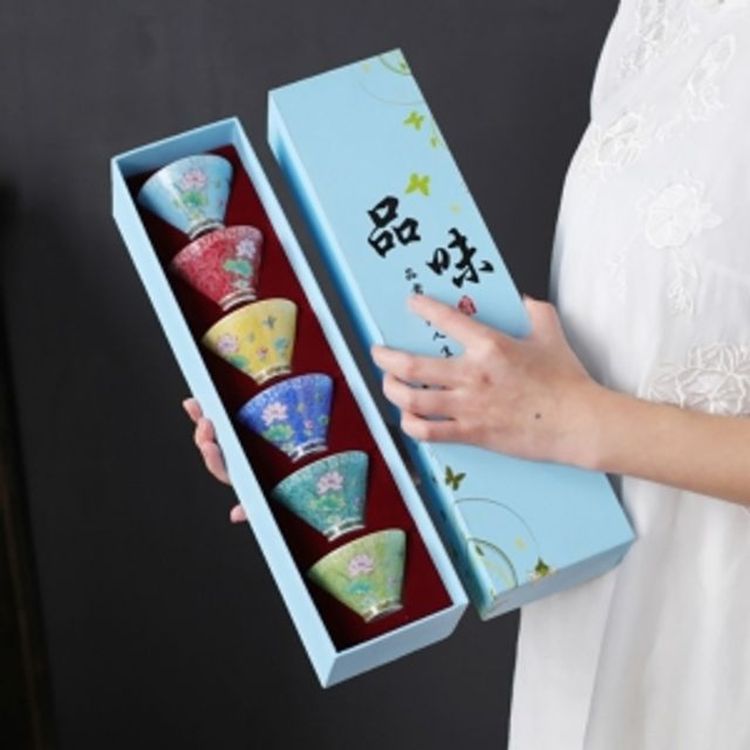 레트로 N2285bdfc40 플라워 다기 찻잔 6p세트70ml 연꽃 사케잔 홈플러스 택배배송