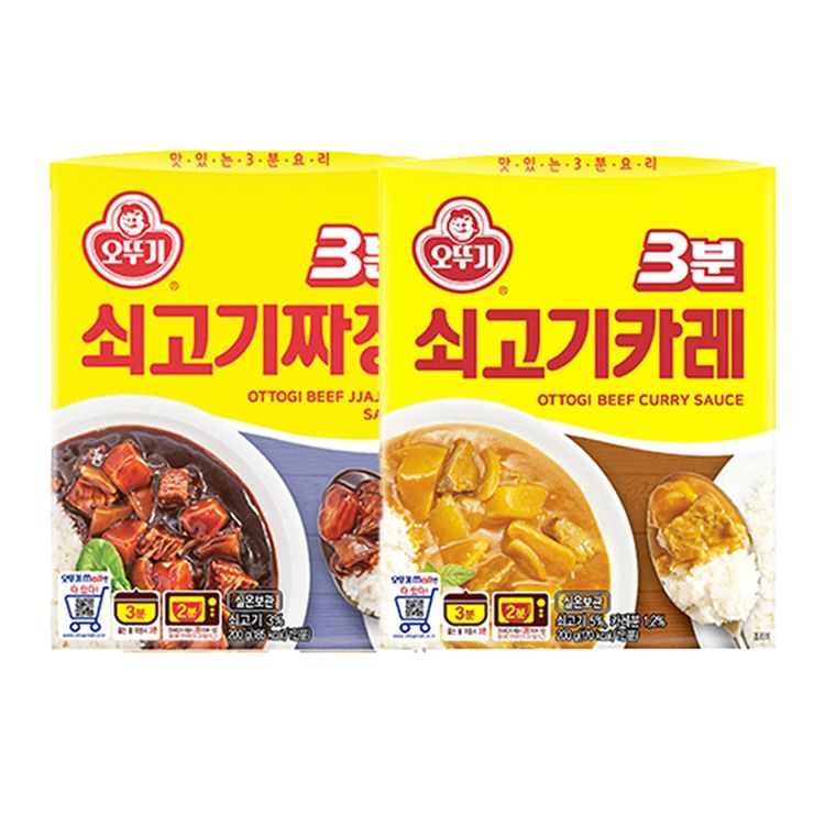 오뚜기 3분 쇠고기카레 200g 3입쇠고기짜장 200g 3입 홈플러스 택배배송