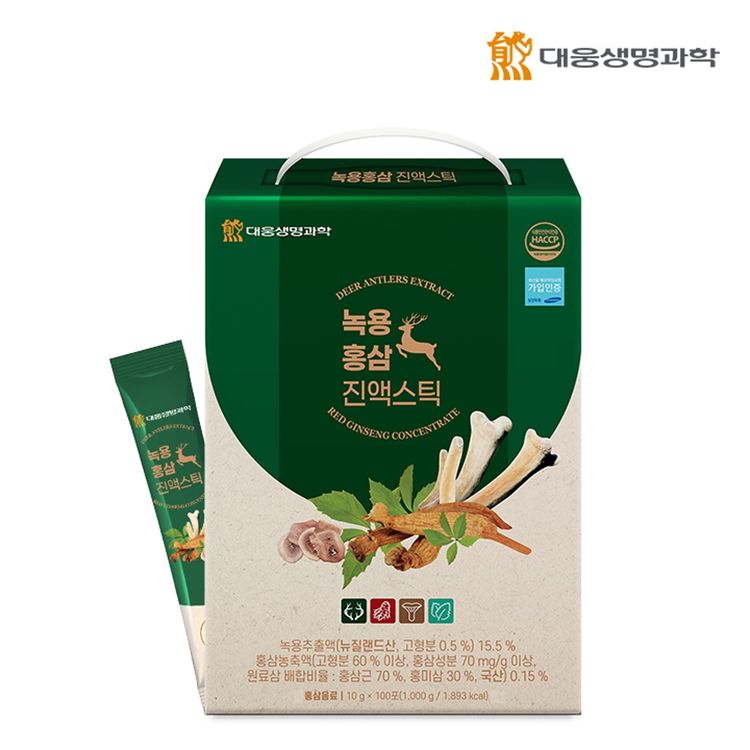 대웅생명과학 녹용홍삼 진액 스틱 100포 1박스 대용량 6년근홍삼 명절선물세트 홈플러스 택배배송