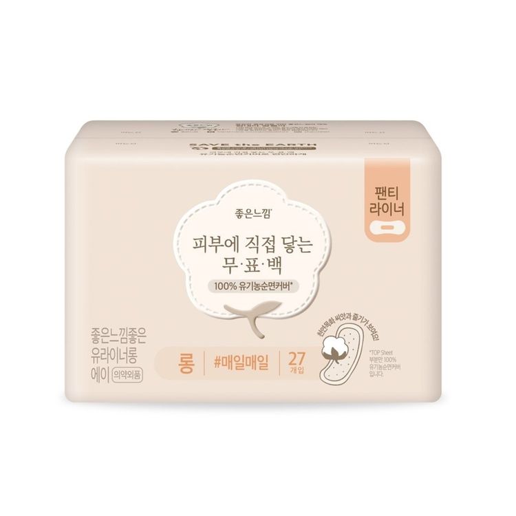 유한킴벌리 좋은느낌 유기농 순면 무표백 팬티라이너 롱 27매 홈플러스