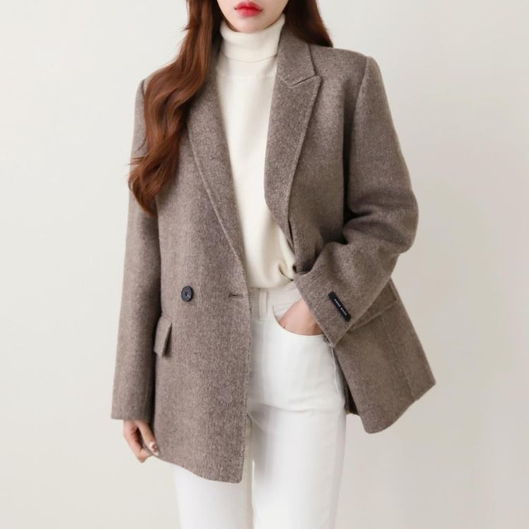 여자 핸드메이드 헤링본 울원단 정장 테일러드 자켓 홈플러스 택배배송