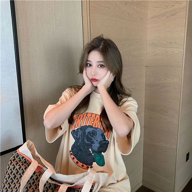 1컬러 프린팅 여성 라운드 오버핏 반팔티 홈플러스 택배배송