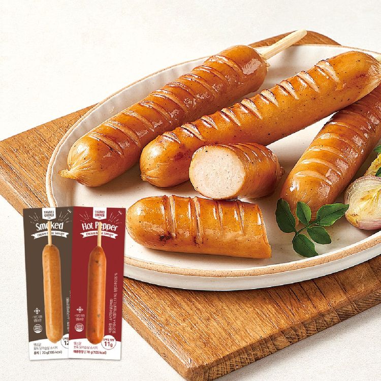 땡스닭 뽀득 닭가슴살소세지2종 훈제맛 청양맛30팩 홈플러스 택배배송