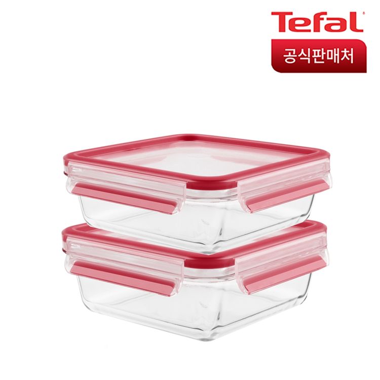 테팔 마스터씰 글라스 정사각 밀폐용기 900ml2세트 홈플러스 택배배송