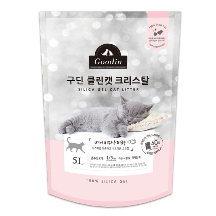 구딘 클린캣 크리스탈 고양이모래 베이비파우더향 5l 홈플러스 택배배송