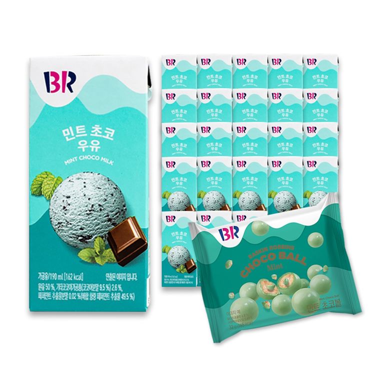 배스킨라빈스 멸균우유 민트초코 24팩민트 초코볼 12개1박스 홈플러스 택배배송