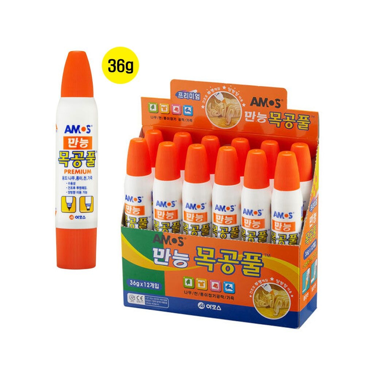 아모스 만능목공풀36g X 12개 접착 공예용 목공용딱풀 | 홈플러스 택배배송