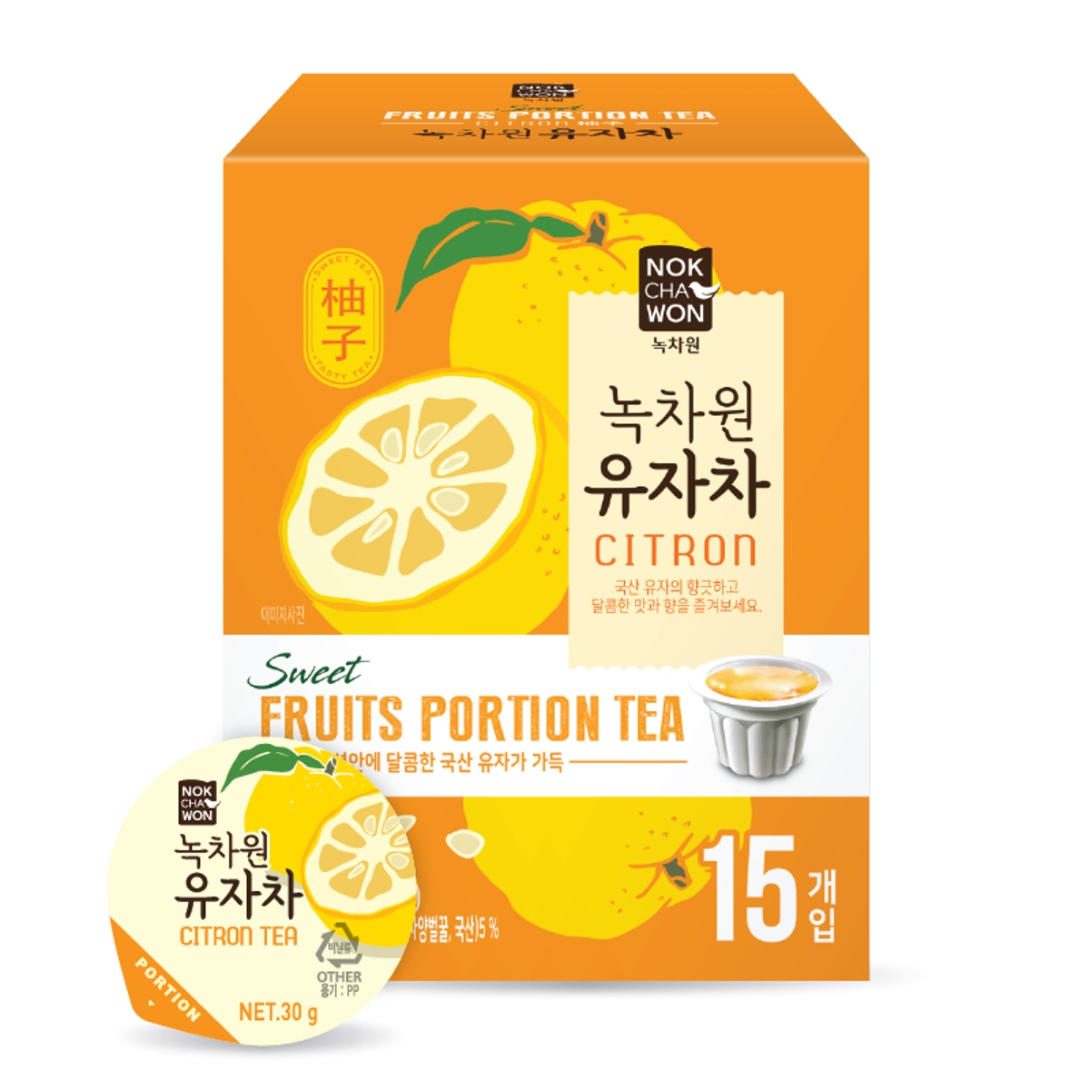 [녹차원] 유자차 포션 15입 홈플러스 택배배송