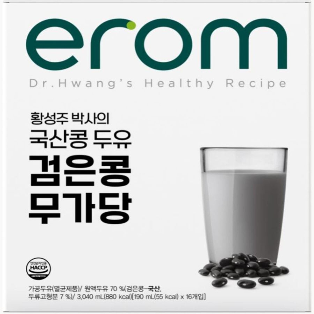 이롬 황성주 검은콩 무가당두유 190ML*16 | 홈플러스