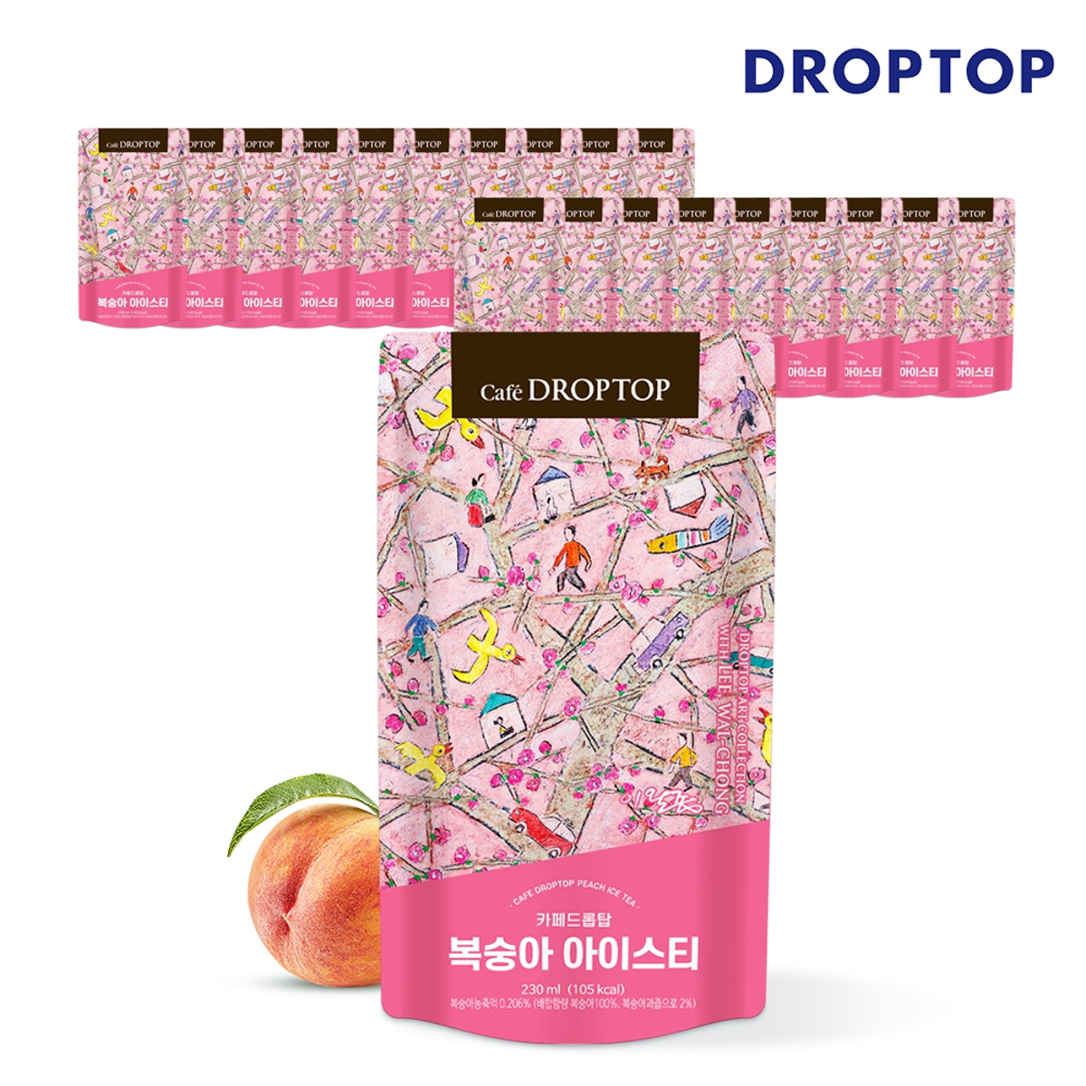 복숭아 아이스티 파우치음료 230ml X 20팩 홈플러스 택배배송