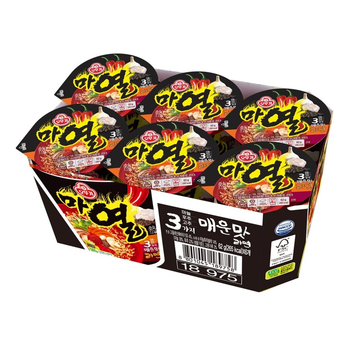 오뚜기 마열라면 소컵 62G*6입 | 홈플러스