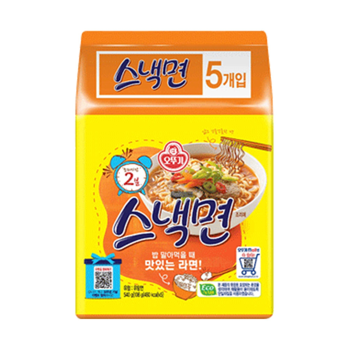 [오뚜기] 스낵면 멀티팩 (108g x 5개) x 8팩 /총 40봉지 | 홈플러스 택배배송