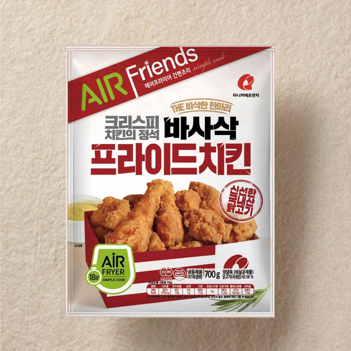 마니커에프앤지 바사삭 프라이드 치킨 700G | 홈플러스