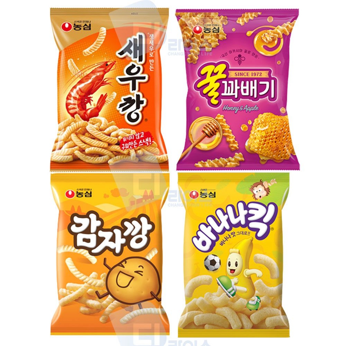 농심 스낵기획팩 255g 8개 32봉 새우깡 감자깡 바나나 홈플러스 택배배송