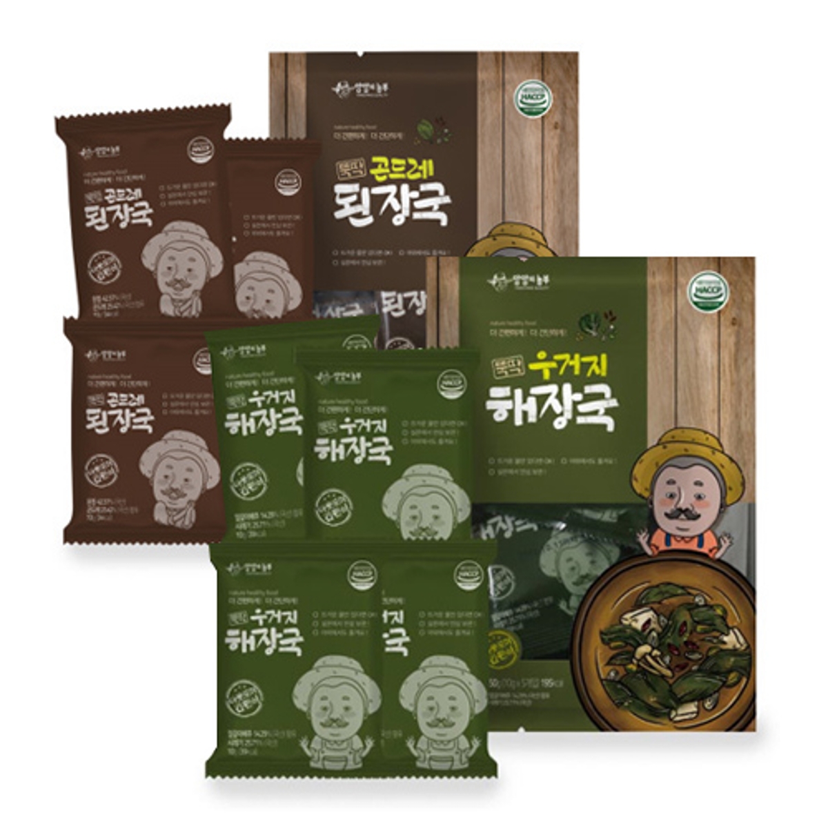 [양양의농부] 아웃도어 간편식 뚝딱 곤드레된장국 50g X2봉 우거지해장국 50g X2봉 홈플러스 택배배송