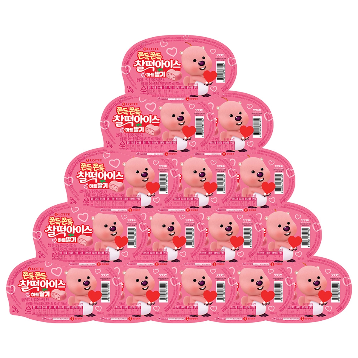 롯데 잔망루피 X 찰떡아이스 딸기 15개 홈플러스 택배배송